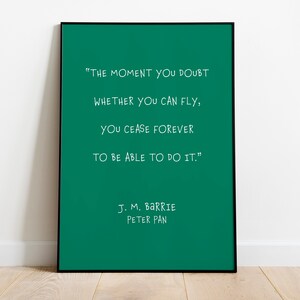 J.M. Barrie Peter Pan Quote Wall Art, Nursery Wall Art, Peter Pan Quote ...