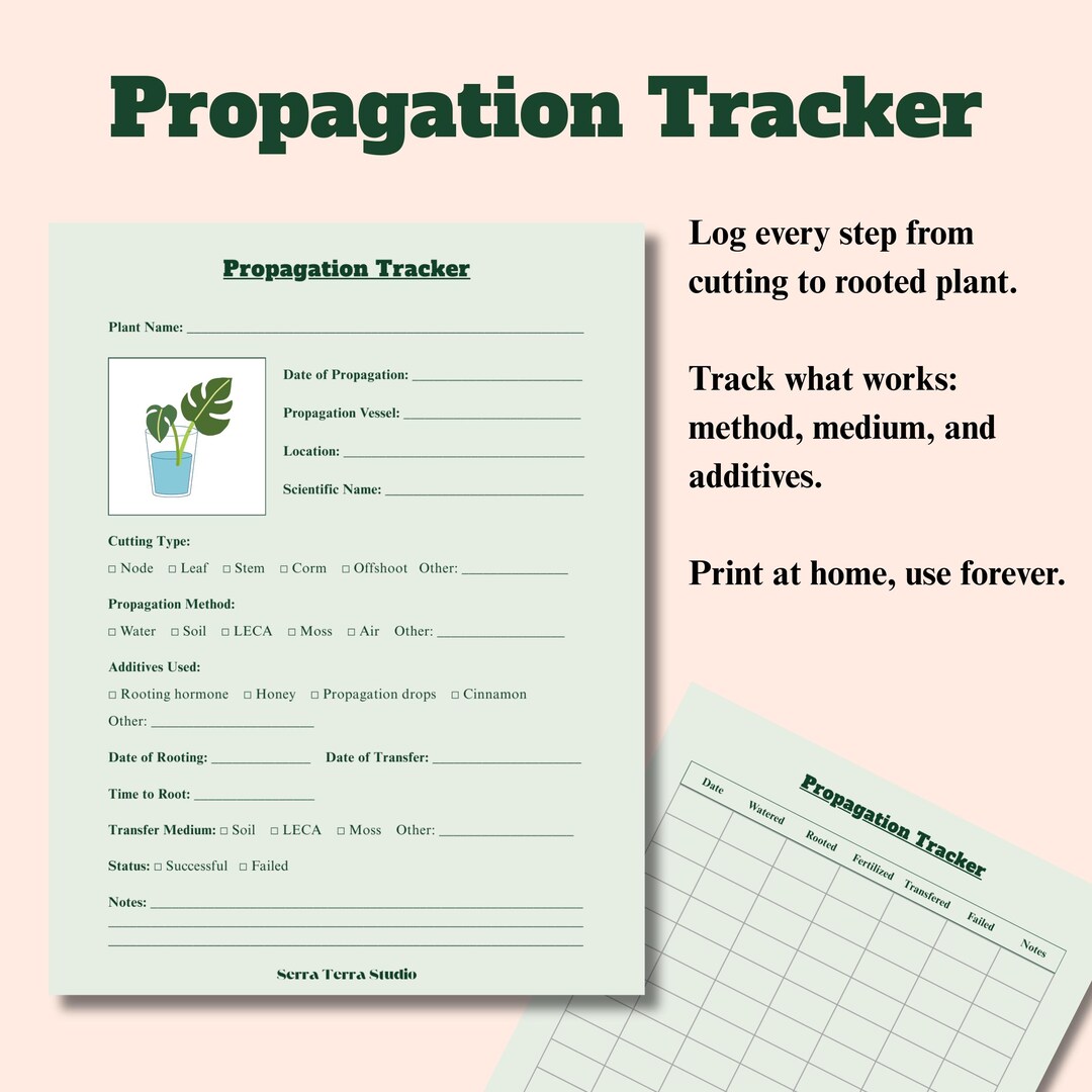 Plant Propagation Tracker Printable | Houseplant Propagation Log PDF ...