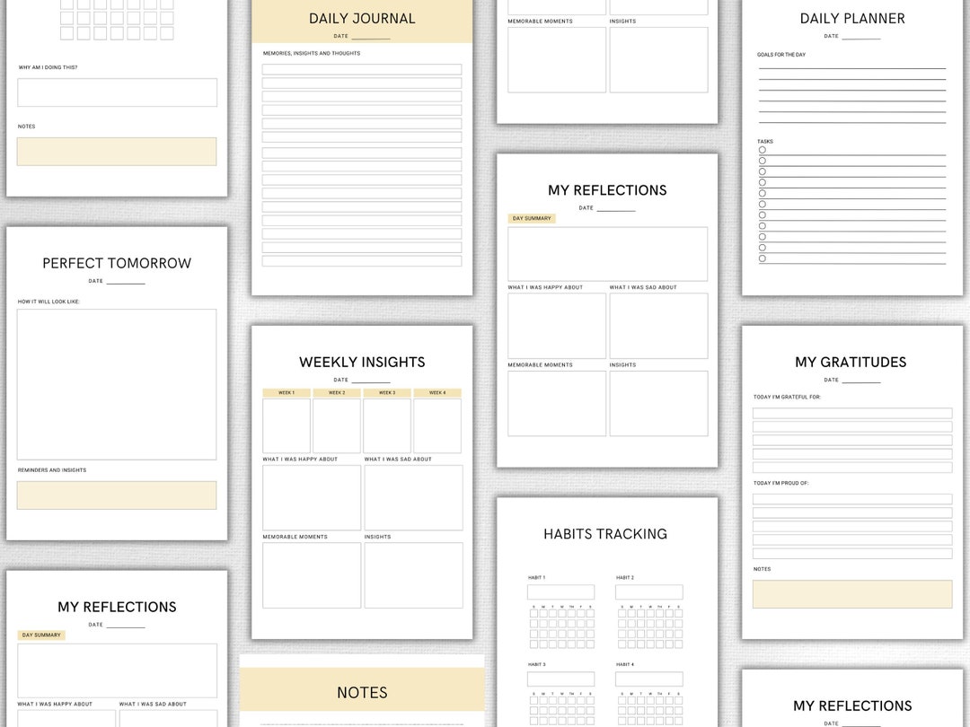 Canva Editable Personal Journal Template Pack - Etsy