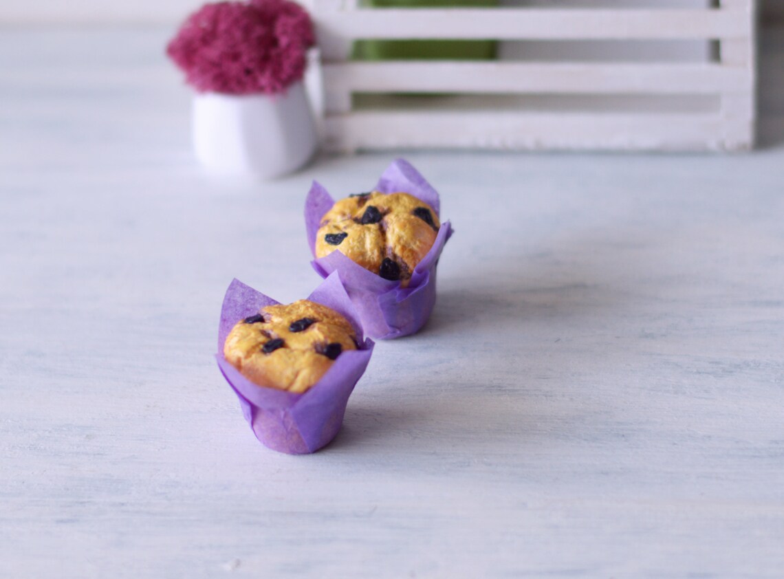For 50-65 Cm Dolls Miniature Blueberry Muffins Polymer Clay - Etsy