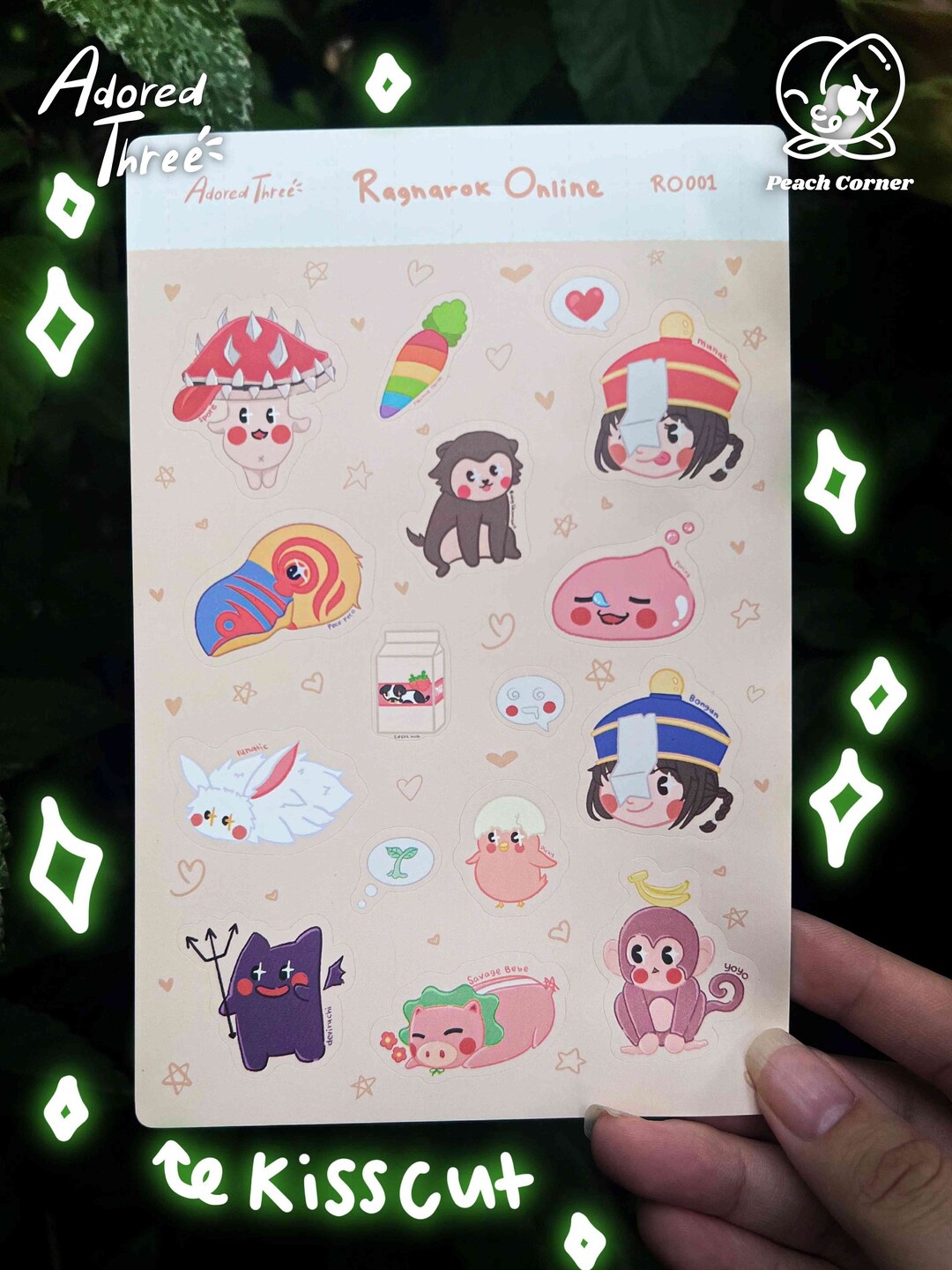 Ragnarok Online Pet Sticker Sheets Adored Three Deviruchi Poring Savage ...