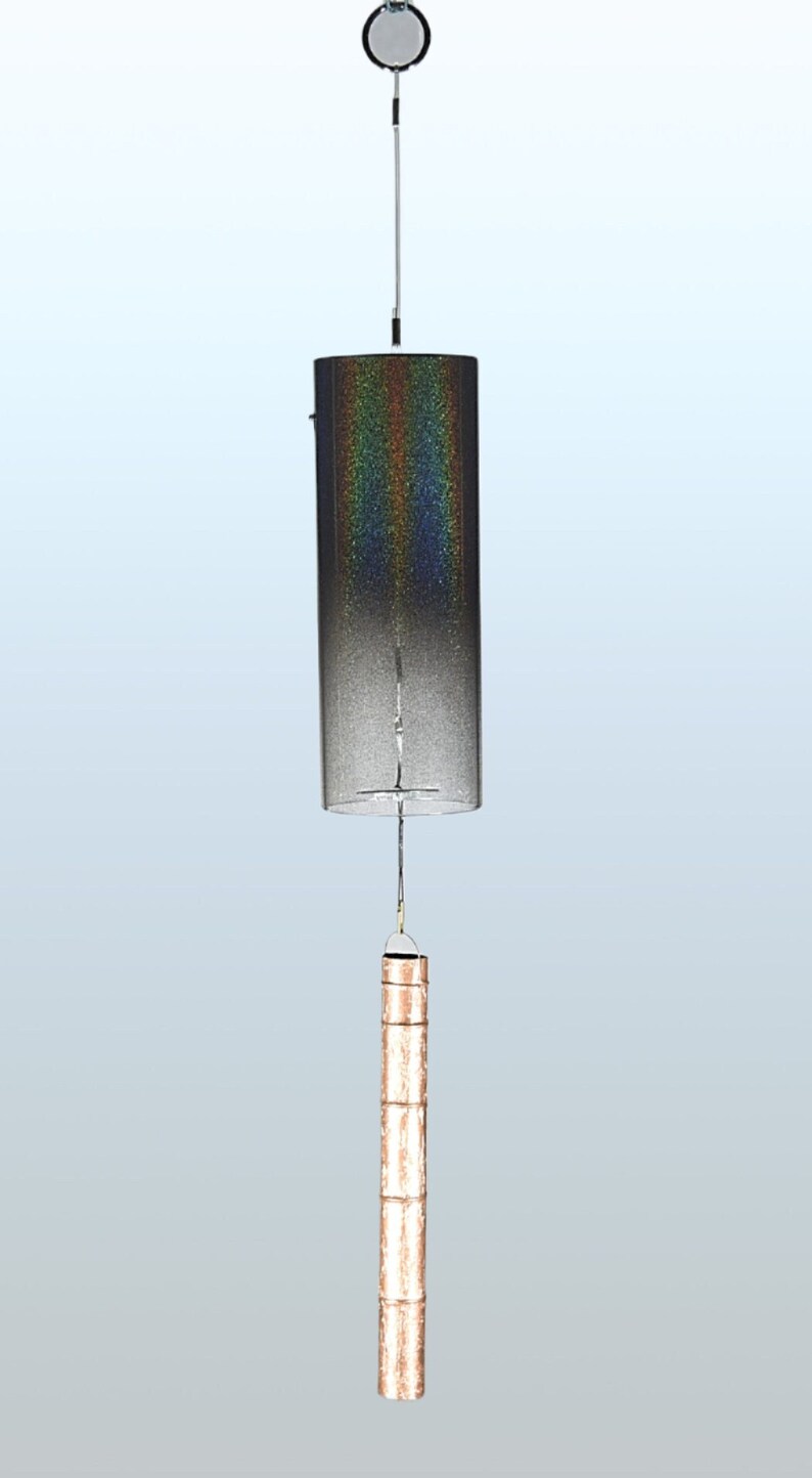 Iridescent Wind Chime, Deep Iridescent Glass Chime, Permanent Painted ...
