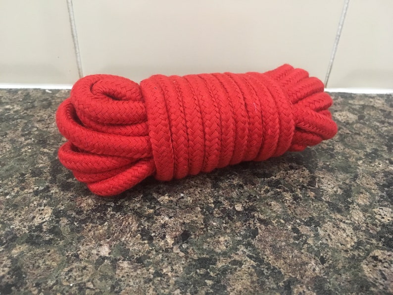 Red soft cotton beginners bondage rope 10m | Etsy