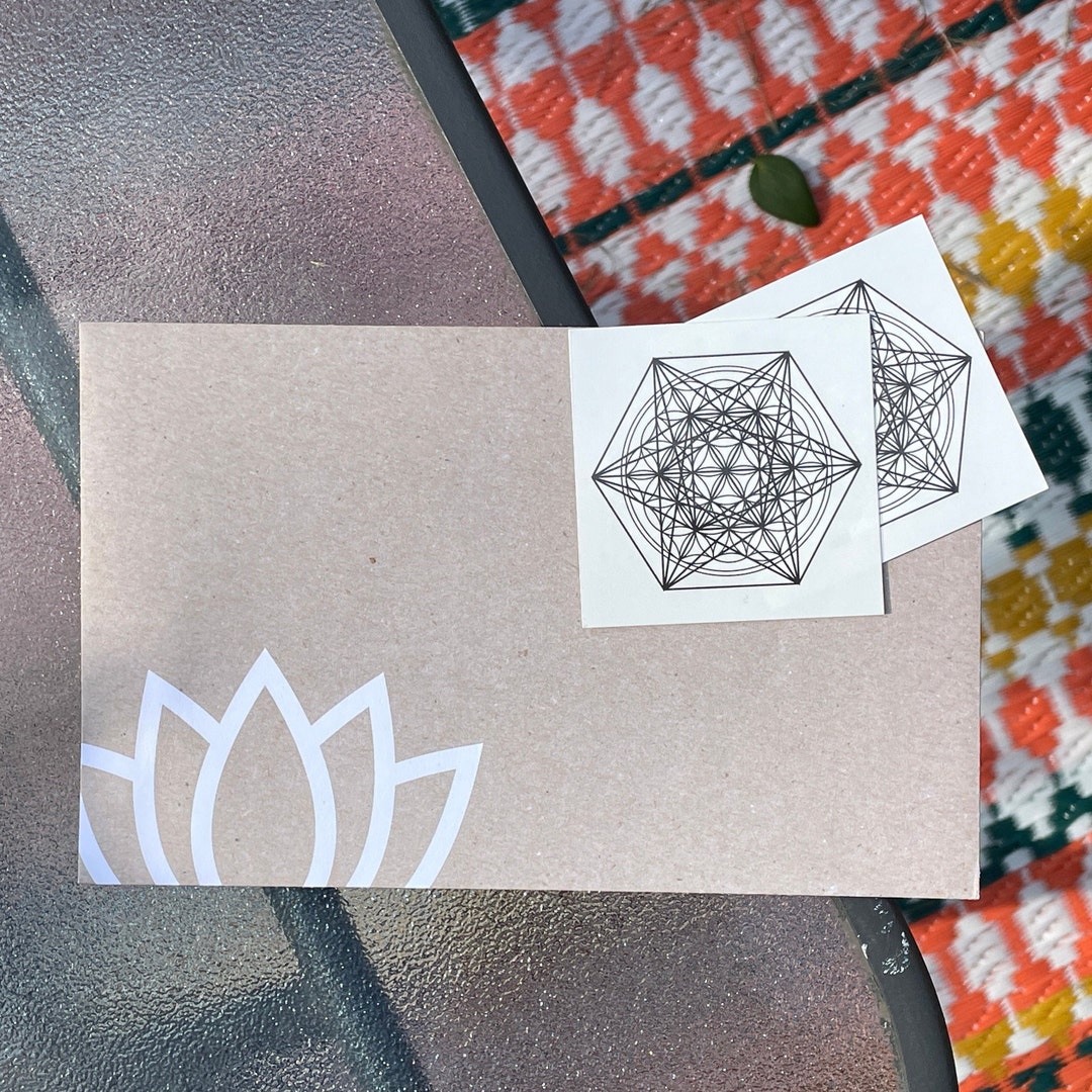 Sacred Geometry Tattoo Metatron and Flower of Life Overlay Temporary ...