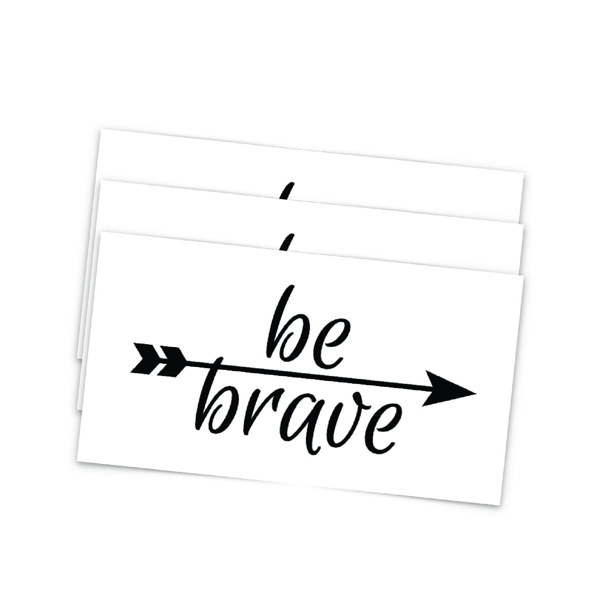Be Brave Arrow Tattoo Inspiring Temporary Tattoo With Quote - Etsy Canada