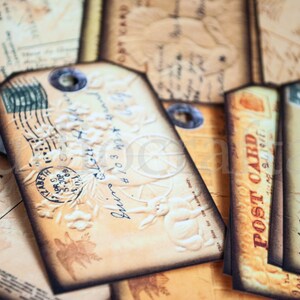 12 Post Card Themed Tags, Travel Paper Tags - Etsy