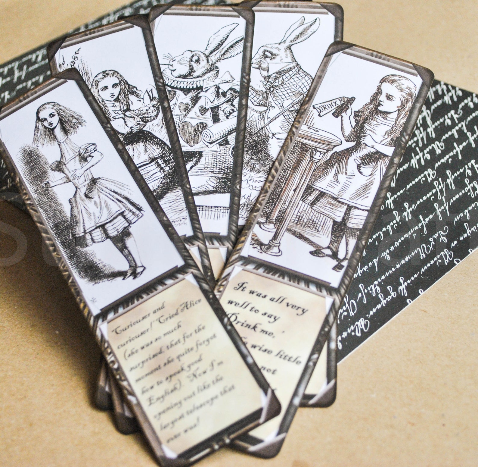 5 Alice in Wonderland Bookmarks Photo Paper Bookmarks - Etsy