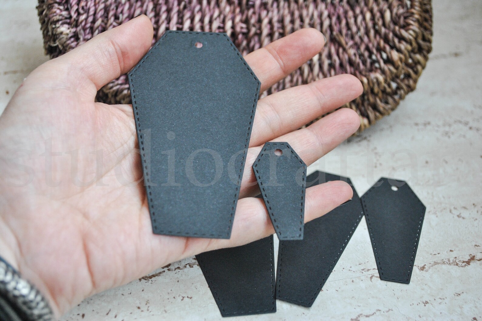 Black Coffin Tags 5 Mix Sizes Coffin Shape Paper Tags | Etsy