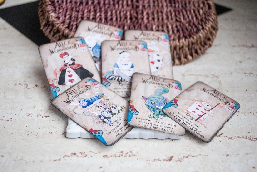 9 Paper Alice in Wonderland Cards | Alice in Wonderland Mini Postal ...