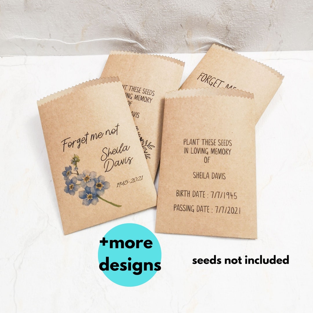Custom Memorial Kraft Seed Packets, in Loving Memory Envelopes for ...