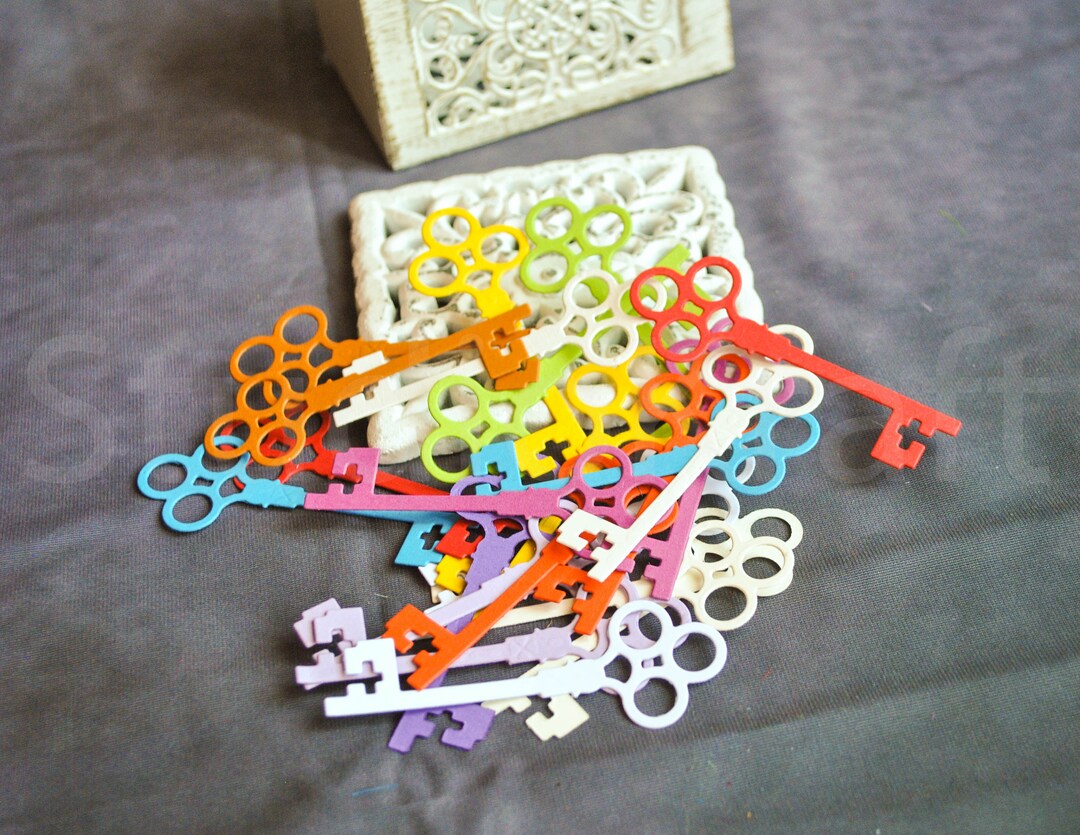 Paper Keys Die Cuts 30 Pc Colored Keys Party Decor Baby - Etsy