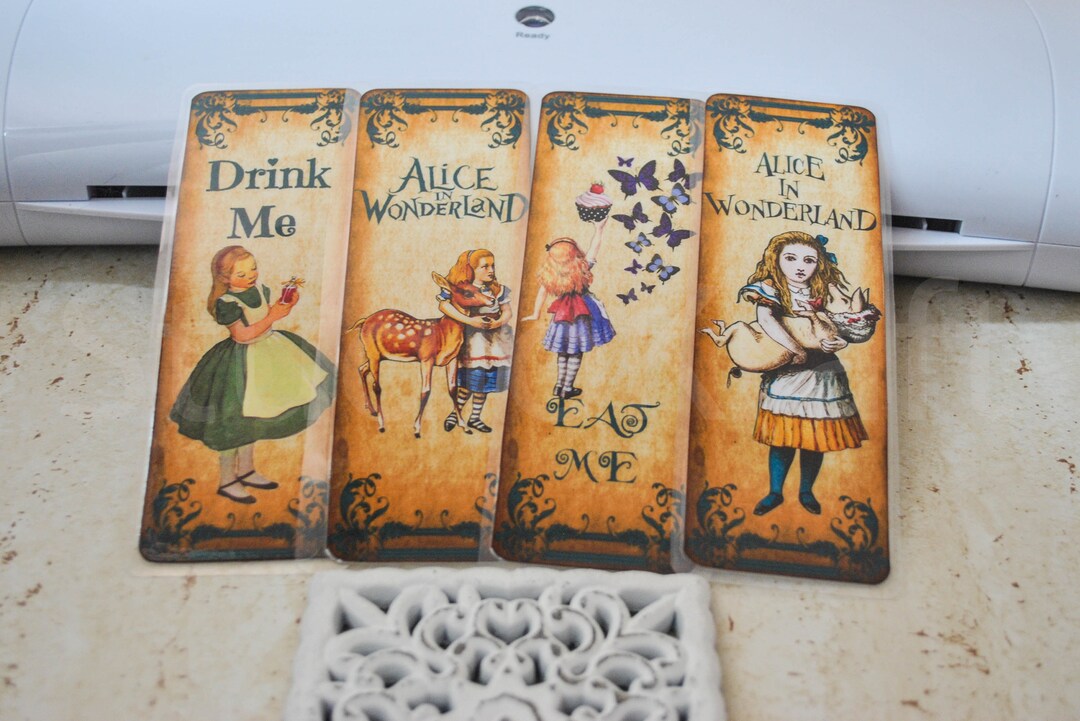 4 Alice in Wonderland Bookmarks | Photo Paper Bookmarks | Vintage Look ...