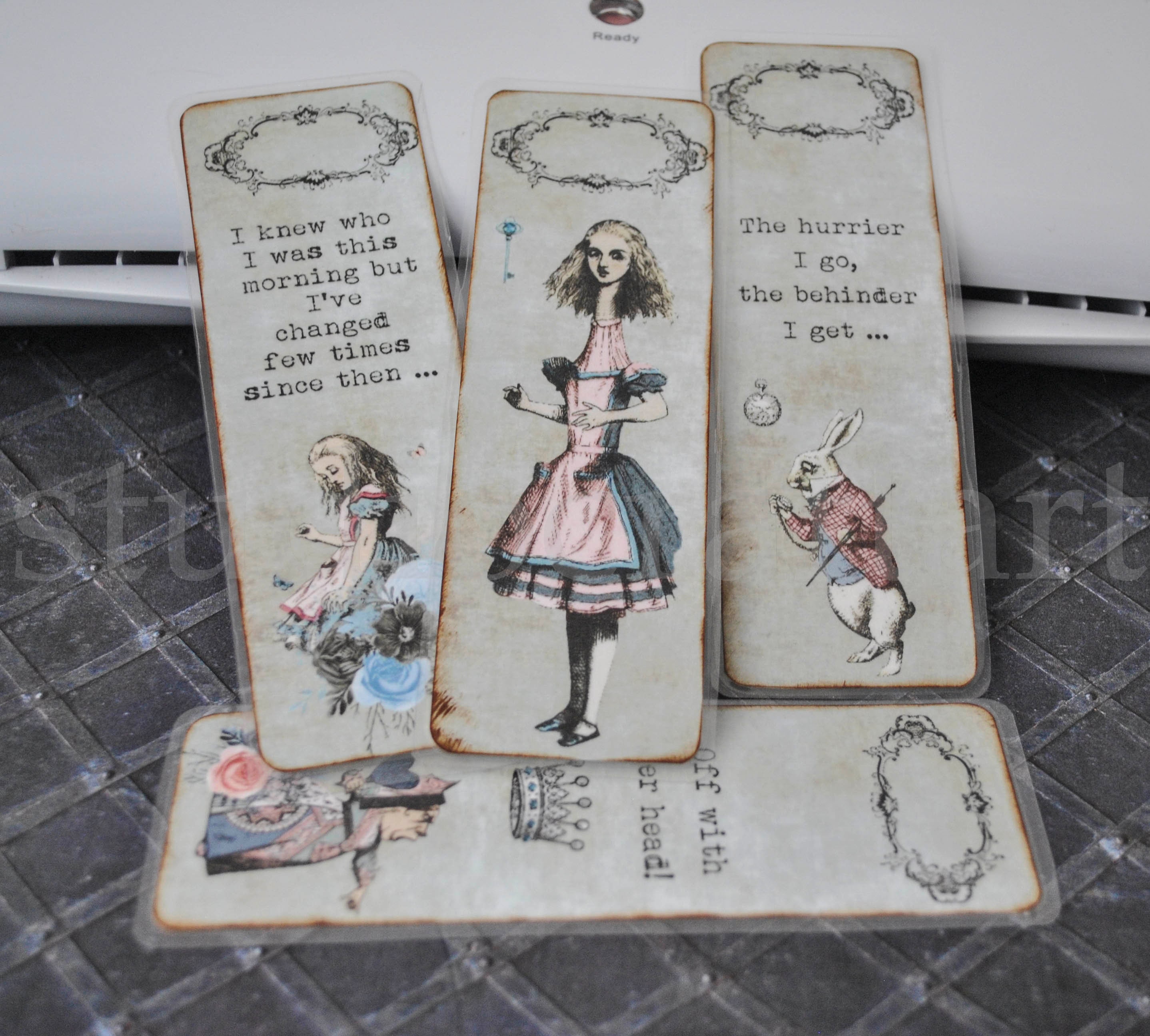 4 Alice in Wonderland Bookmarks Photo Paper Bookmarks | Etsy