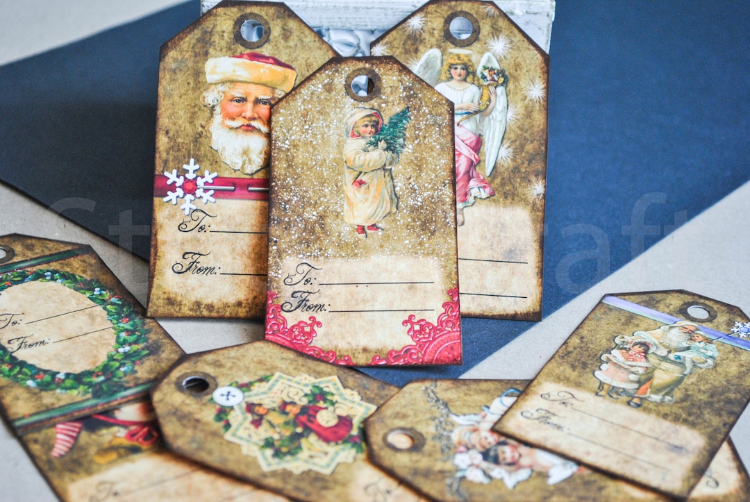 8 Christmas Large Paper Tags | Rectangle Paper Tags | Color Cardstock ...