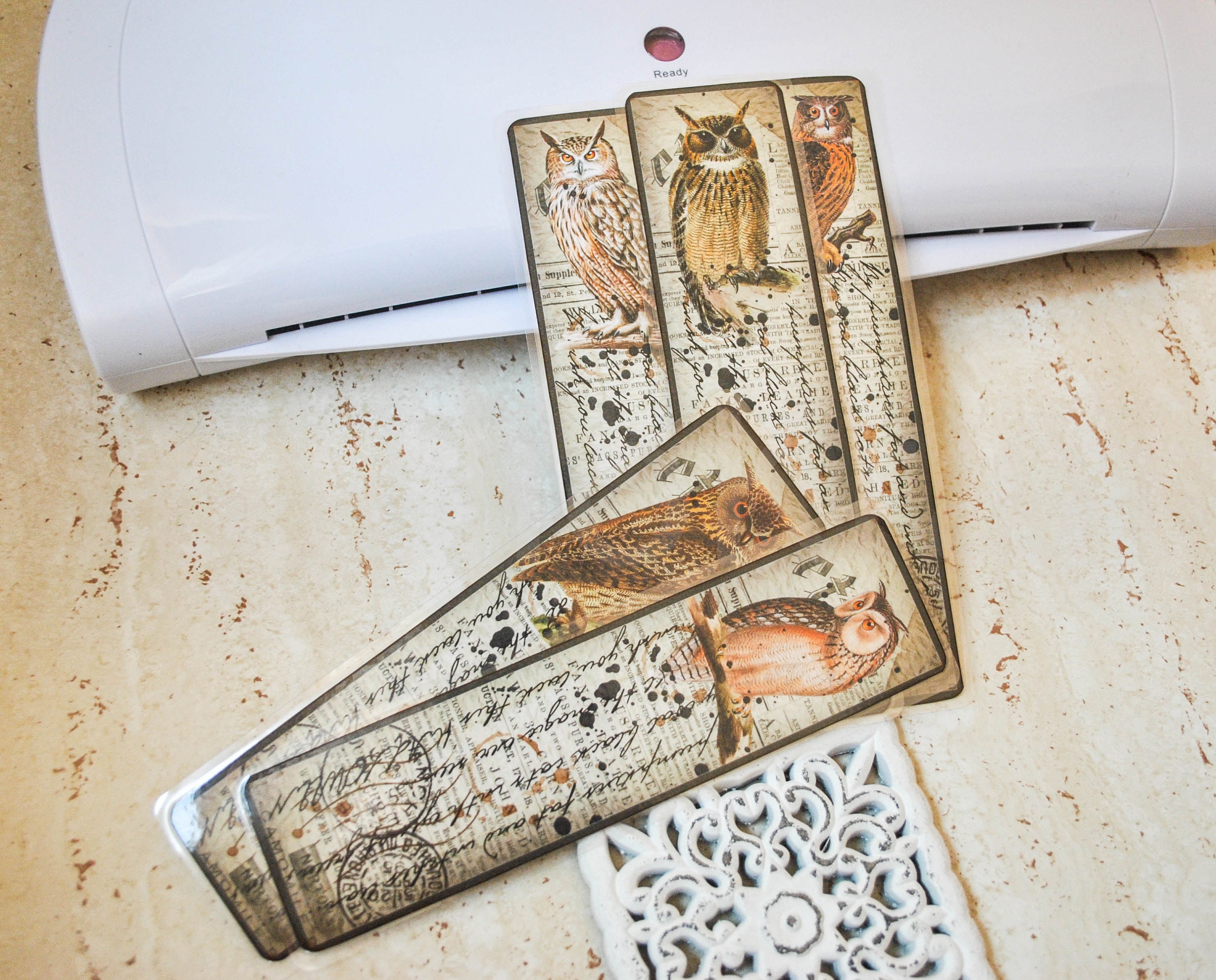 5 Owls Bookmarks Laminated Waterproof Paper Bookmarks - Etsy
