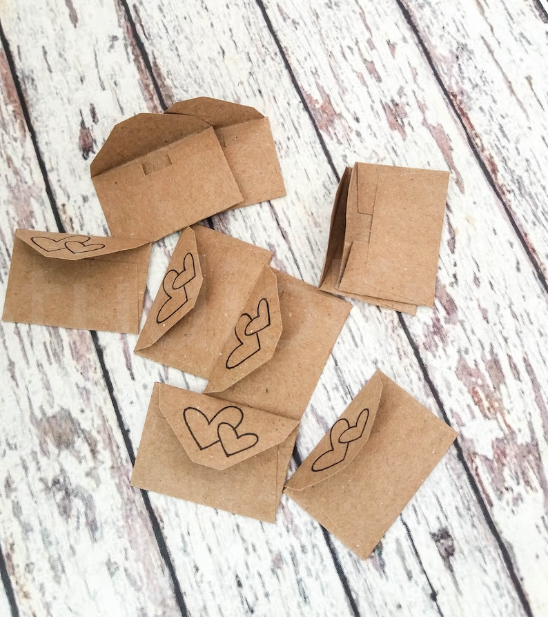 Heart Mini Envelopes 50 Pc Very Small Paper Envelopes Teeny | Etsy
