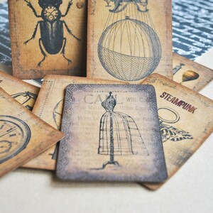 Steampunk Paper Cards | Steampunk Brown Paper Tags | Steampunk Labels ...