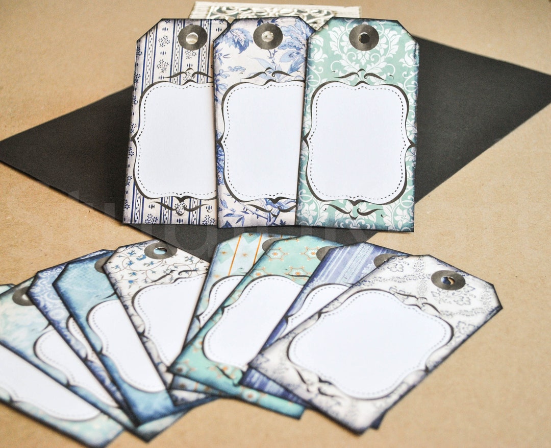 12 Ephemera Extra Large Paper Tags | Rectangle Paper Tags | Color ...