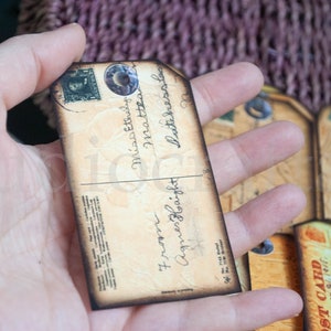 12 Post Card Themed Tags, Travel Paper Tags - Etsy