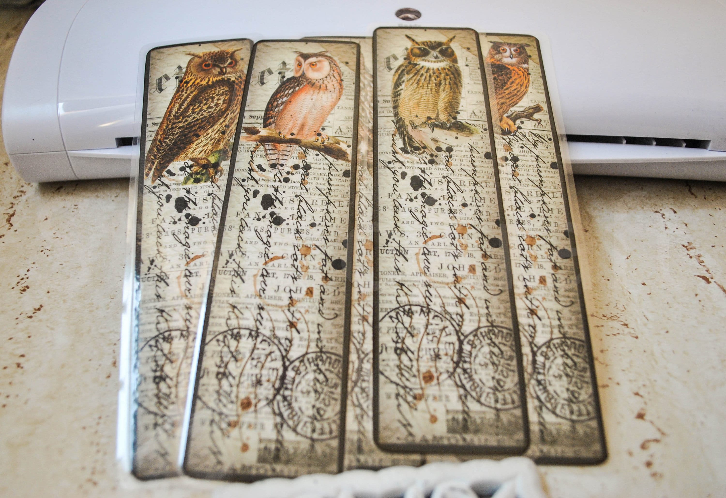5 Owls Bookmarks Laminated Waterproof Paper Bookmarks - Etsy