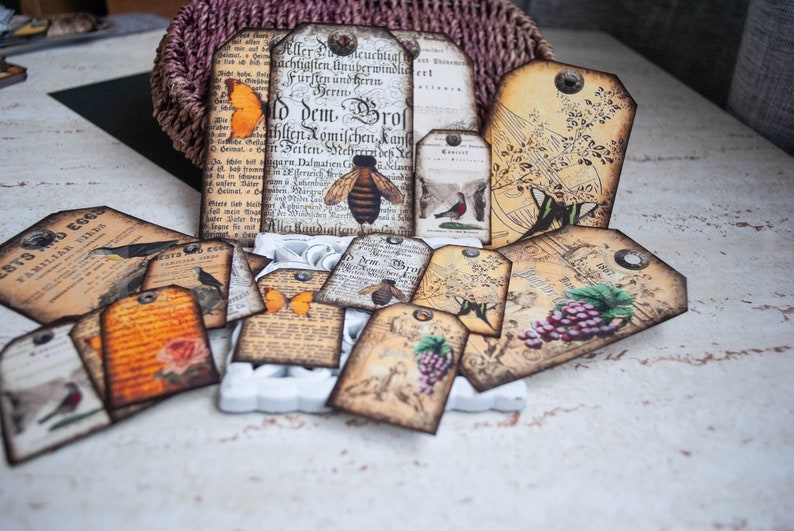 Vintage Look Paper Tags | Romantic Paper Tags | Journal Tags ...