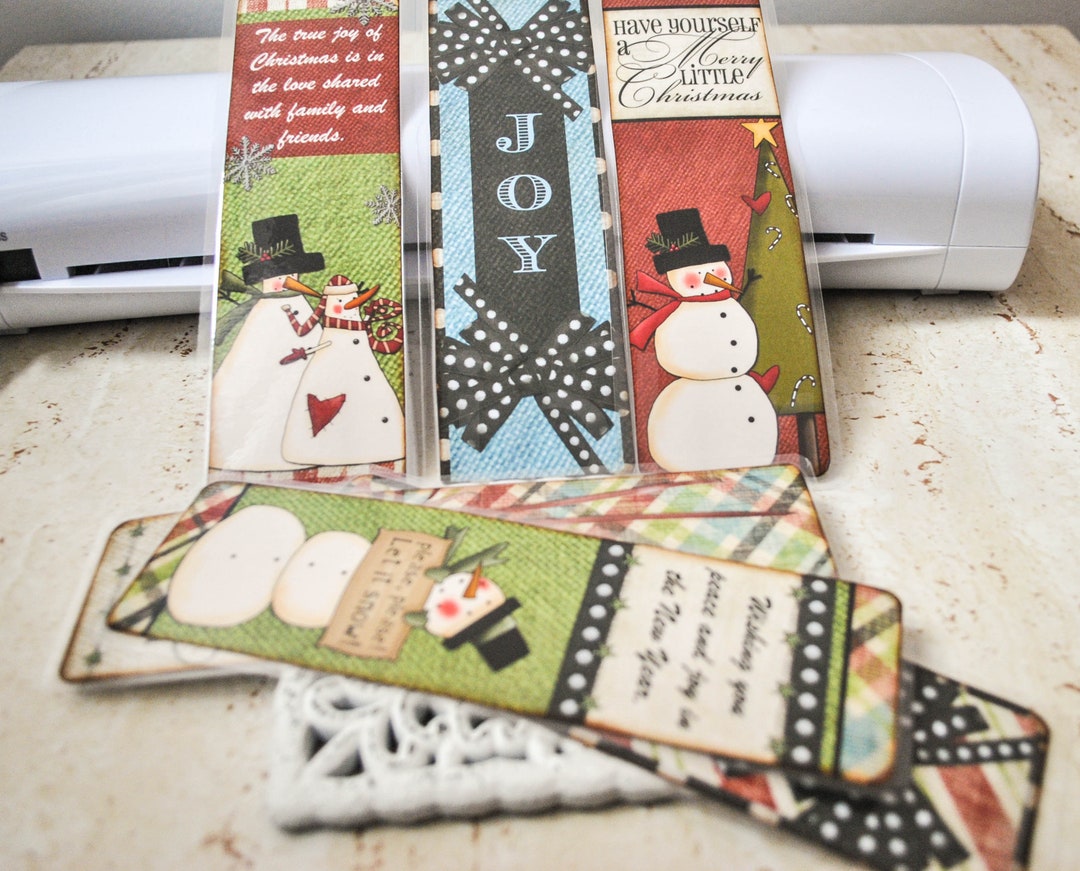 6 Christmas Retro Look Bookmarks | Paper Bookmarks | Shabby Bookmarks ...