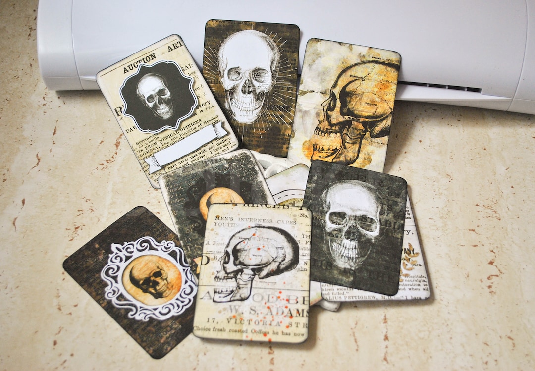 ACEO Atc Gothic Paper Cards | Skulls Paper Tags | Gothic Labels ...