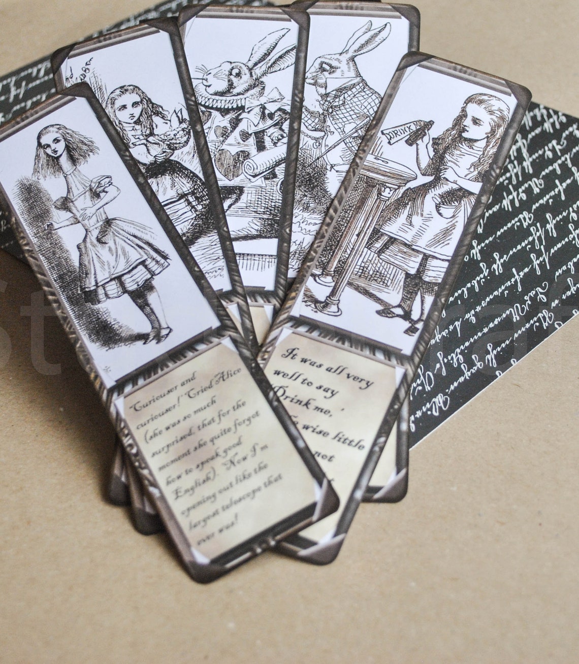 5 Alice in Wonderland Bookmarks Photo Paper Bookmarks - Etsy
