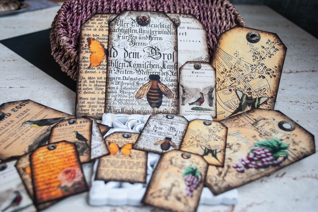 Vintage Look Paper Tags | Romantic Paper Tags | Journal Tags ...