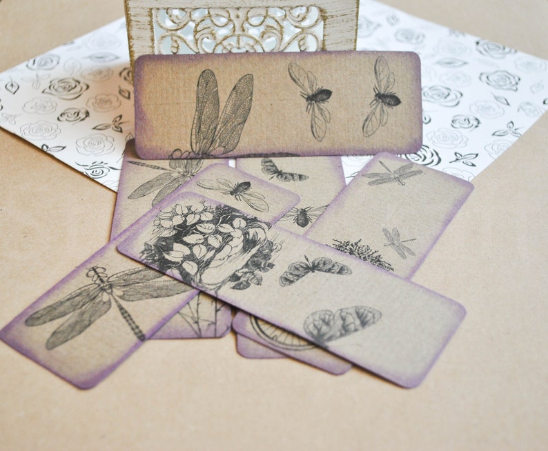 6 Shabby look bookmarks Recycled brown paper bookmarks | Etsy