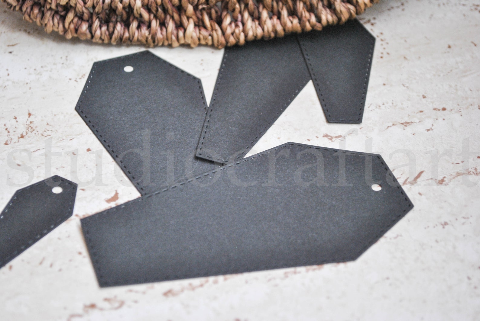 Black Coffin Tags 5 Mix Sizes Coffin Shape Paper Tags - Etsy