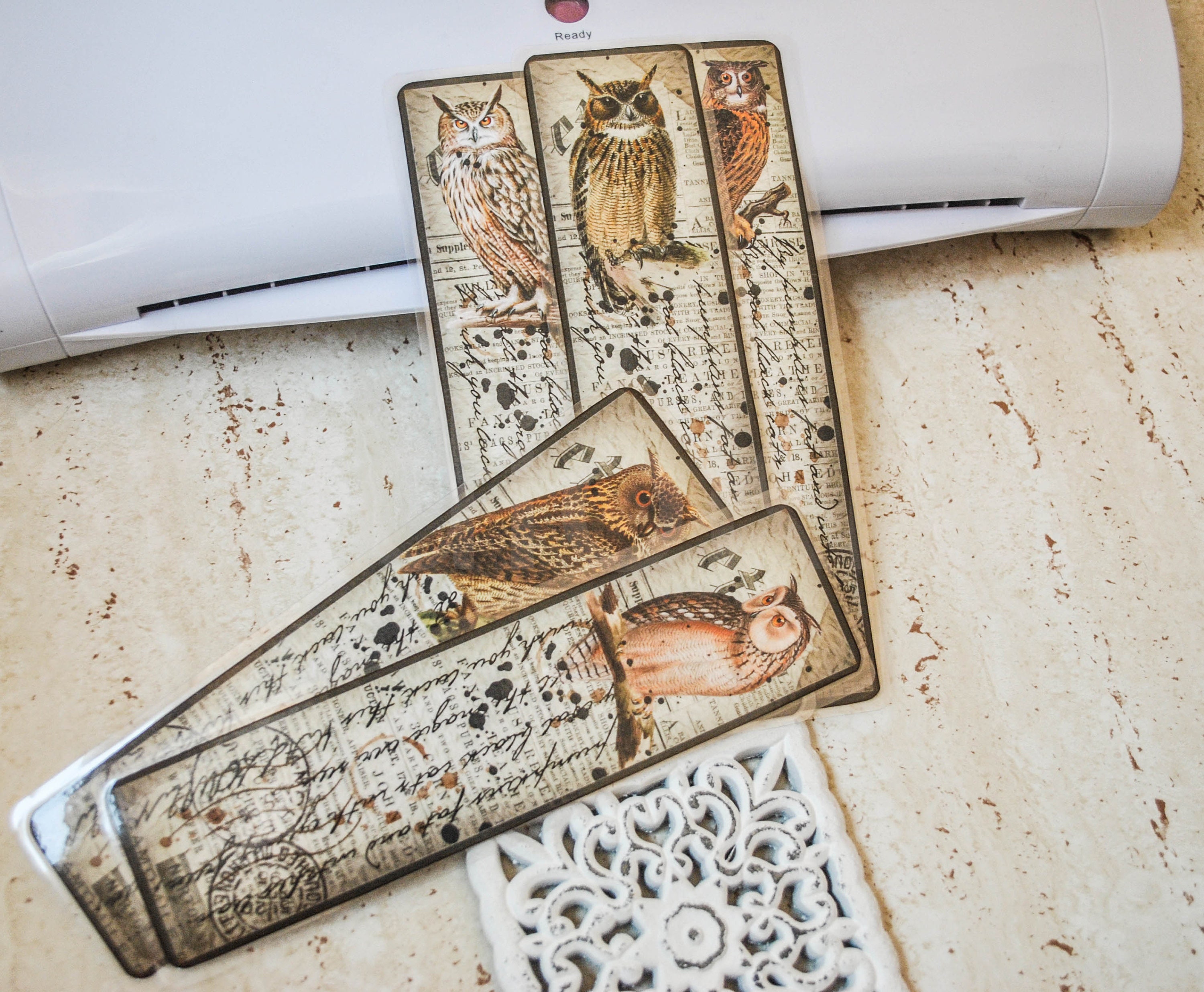 5 Owls Bookmarks Laminated Waterproof Paper Bookmarks - Etsy