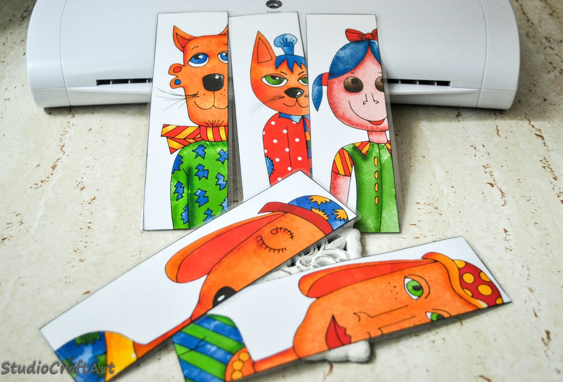 5 Funny Bookmarks Cartoon Paper Bookmarks Shabby Bookmarks - Etsy