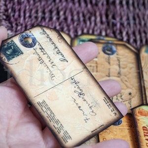 12 Post Card Themed Tags, Travel Paper Tags - Etsy