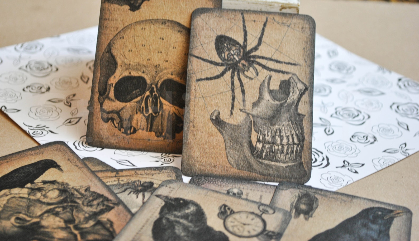 Gothic Paper Cards Gothic Brown Paper Tags Gothic Labels | Etsy