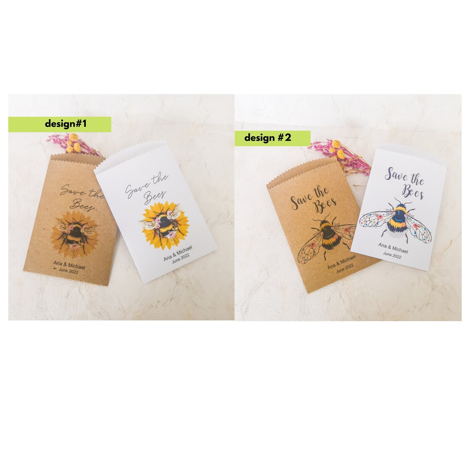 Custom Seed Packets for Wedding Favors Save the Bees Pack of - Etsy Canada