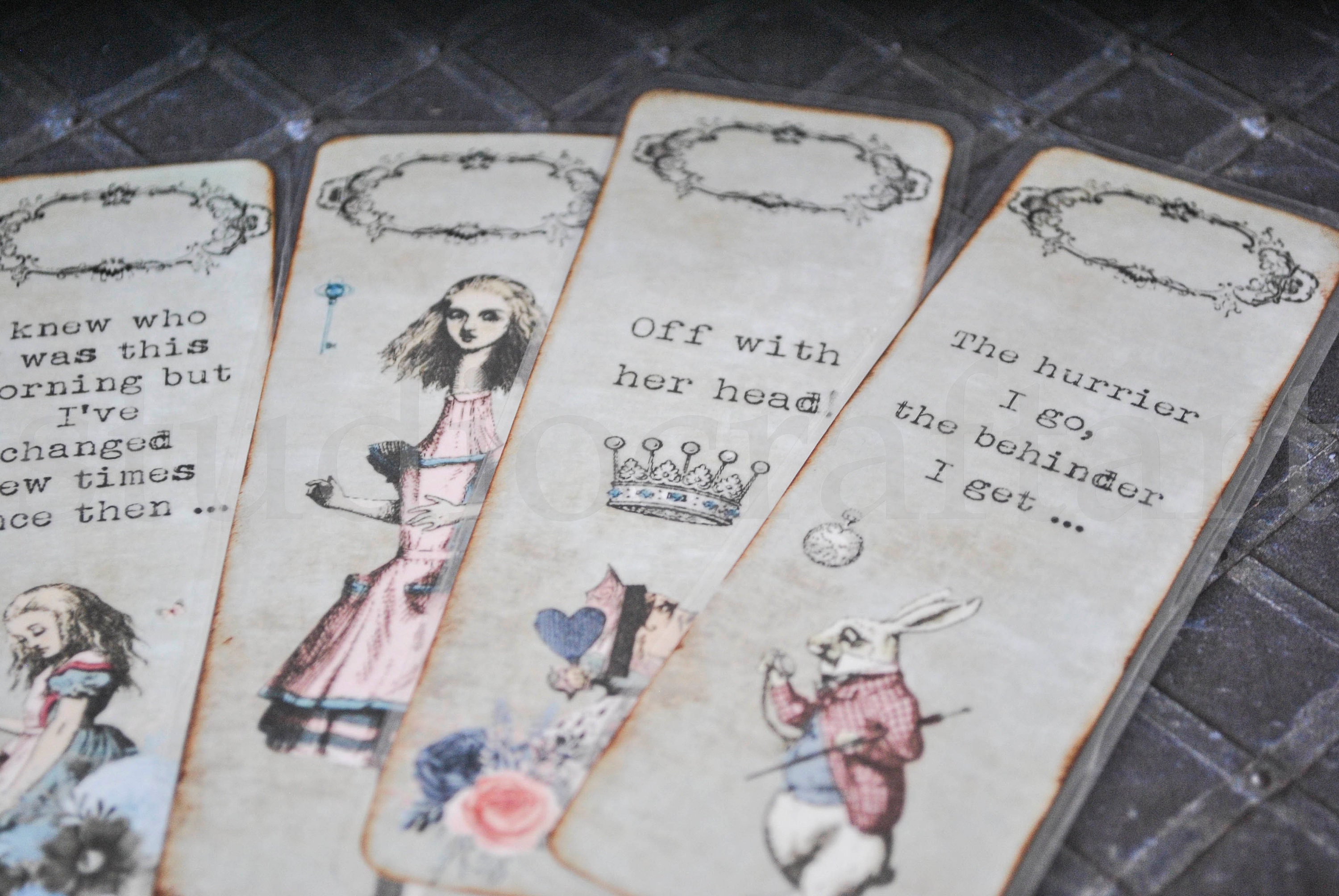 4 Alice in Wonderland Bookmarks Photo Paper Bookmarks | Etsy