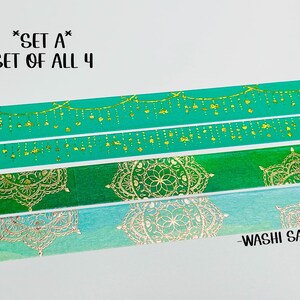 12" - 48" Sample/set Simply Gilded Emerald Twinkle Garland Washi ...