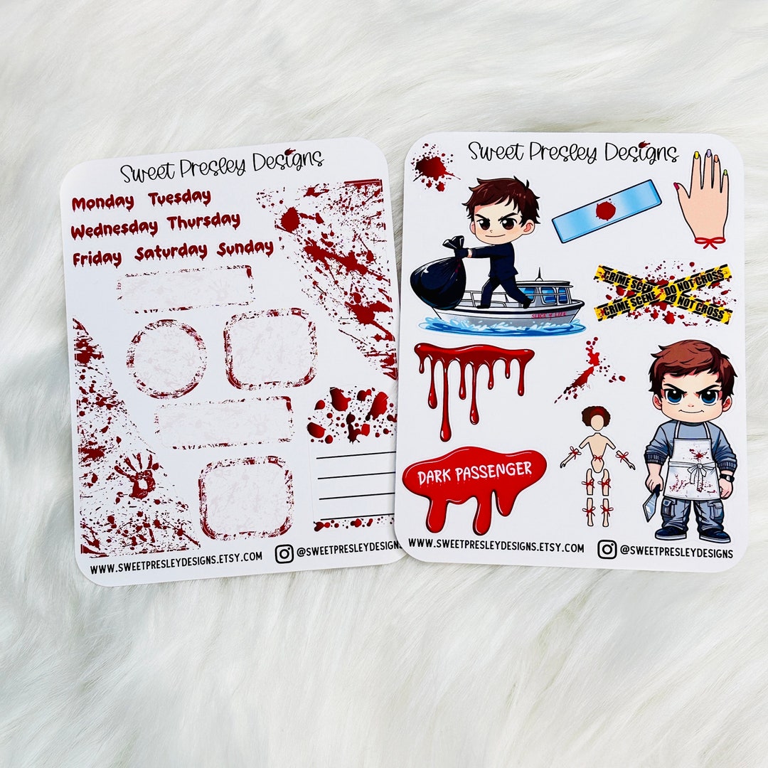 Dexter Deco Stickers Blood Splatter Stickers Bujo Stickers Planner ...