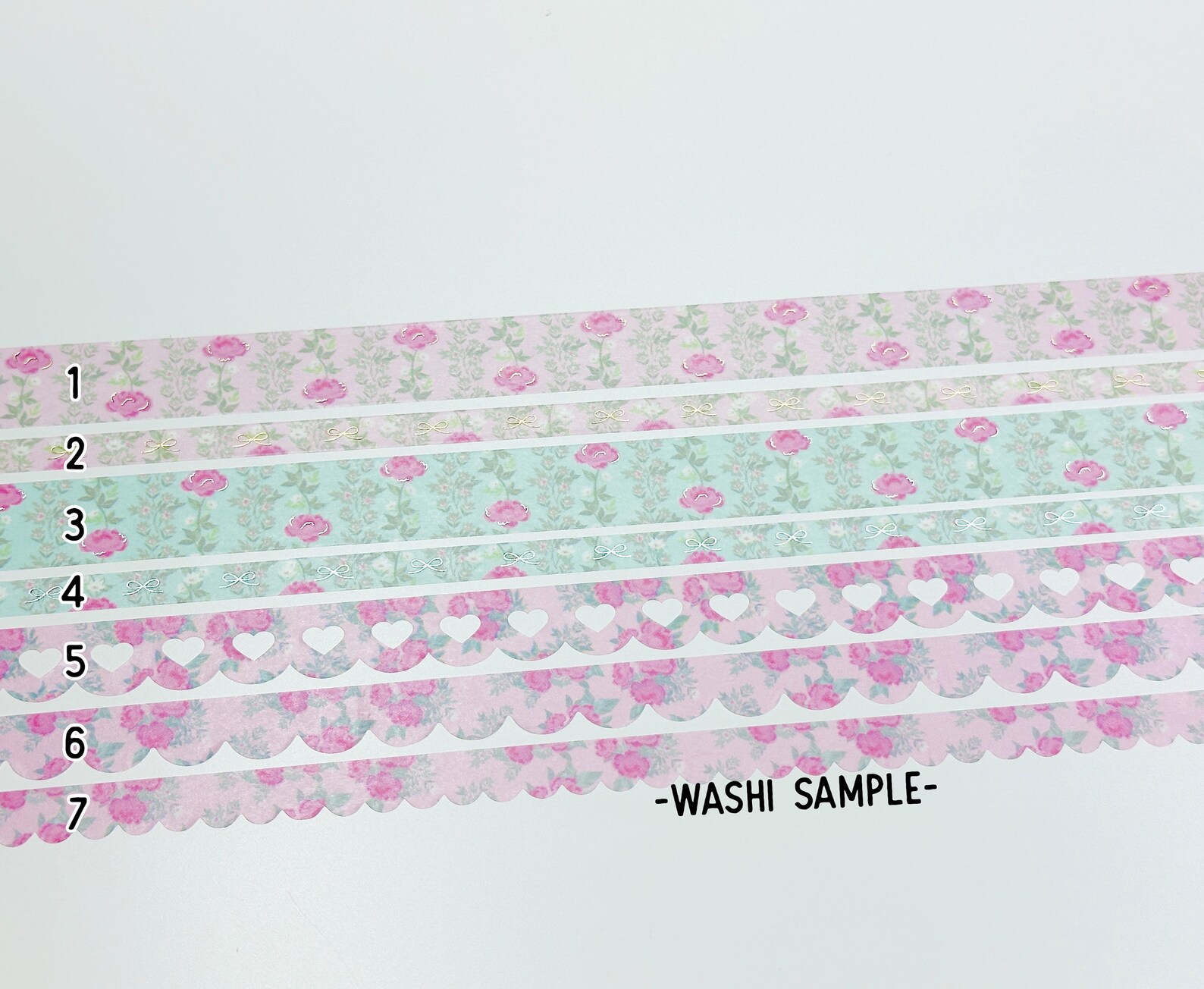 12" - 48" Sample/set Simply Gilded Garden Floral Washi | Floral Scallop ...