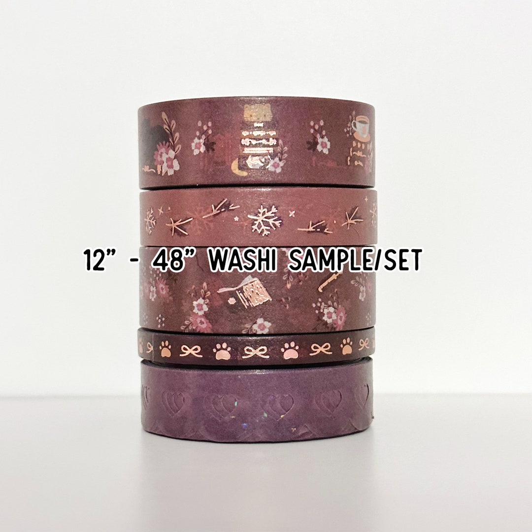 12” - 48" Sample Simply Gilded Chocolate Books & Cats Washi | Garden ...