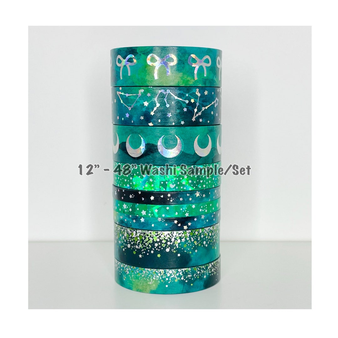 12” - 48" Sample Simply Gilded Green Galaxy Washi | Shooting Stars ...