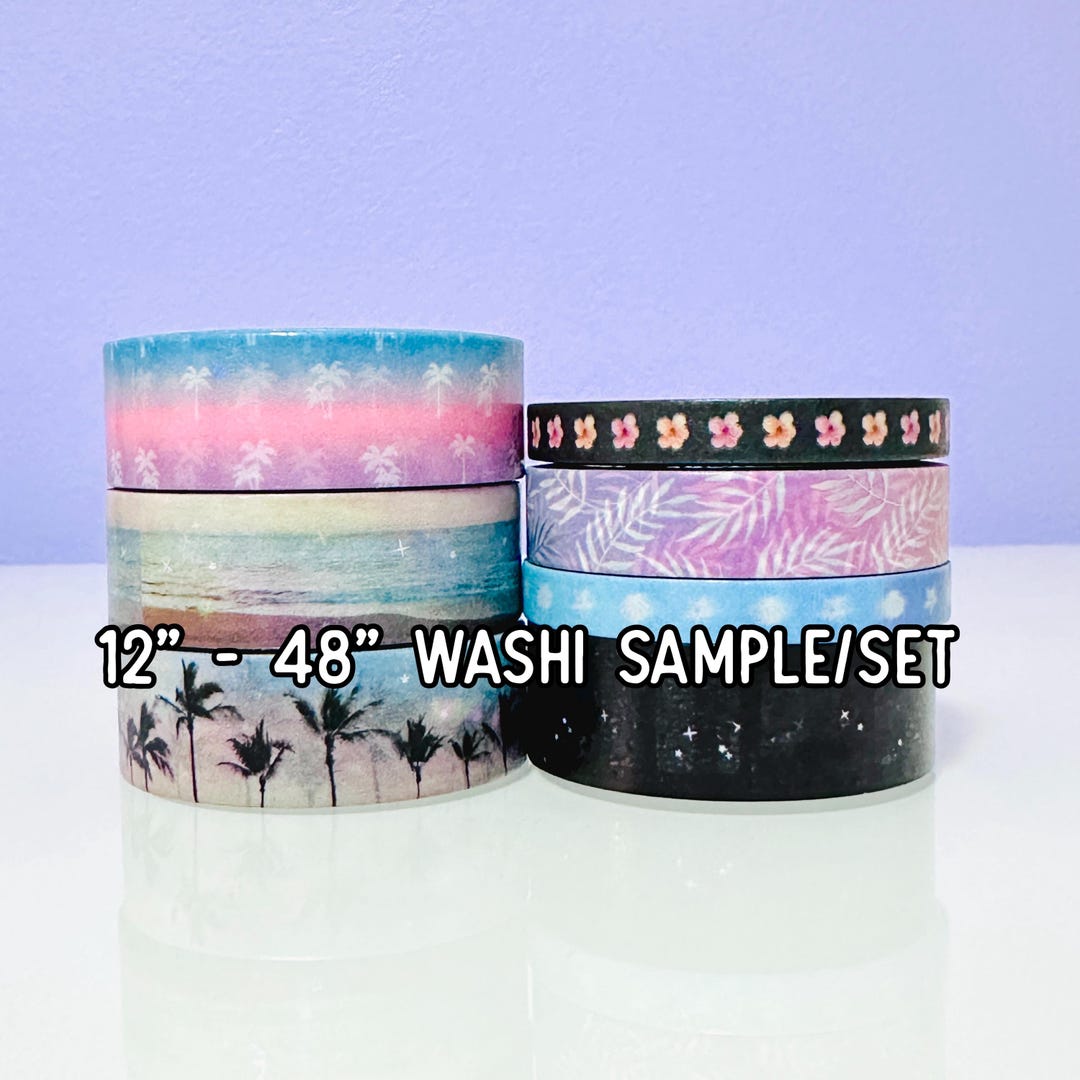 12" - 48" Sample/set Simply Gilded Pastel Palms Washi | Summer Washi ...