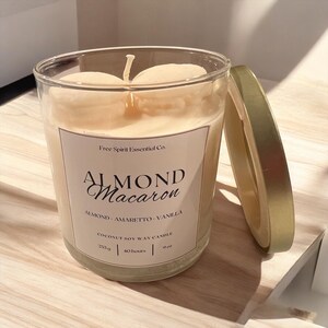 Almond Macaron Coconut Soy Candle - Fall | Autumn 9 Oz Candle - Cozy ...