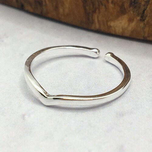 Simple Sterling Silver Ring Adjustable Ring Delicate Ring - Etsy UK