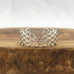 Sterling Silver Ring Mesh Pattern Ring Unique Silver Ring - Etsy