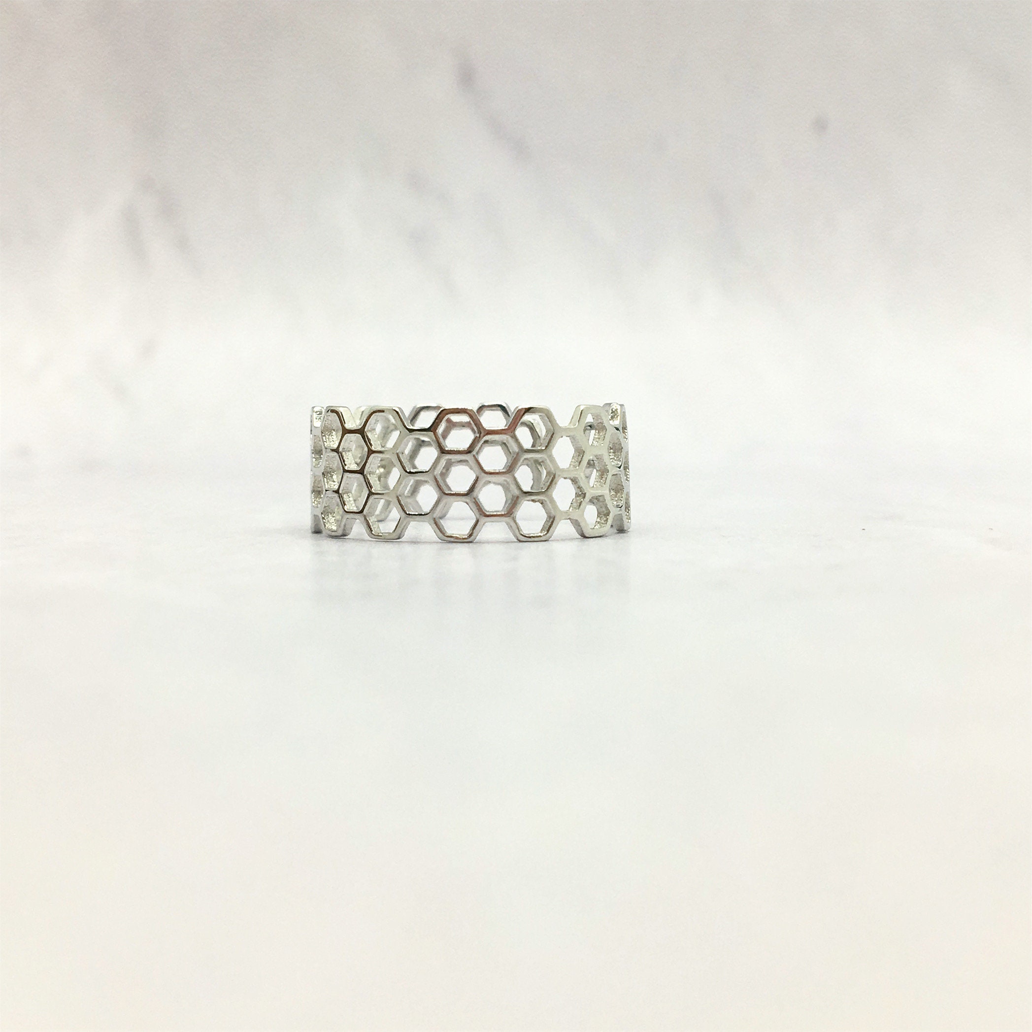 Sterling Silver Ring Mesh Pattern Ring Unique Silver Ring - Etsy
