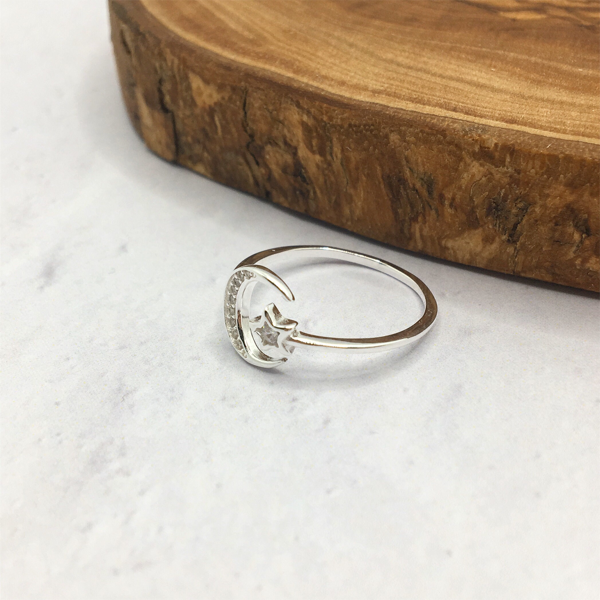 Gorgeous Sterling Silver Half Moon Ring Unique Silver Ring - Etsy