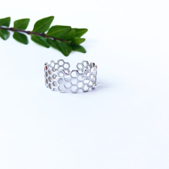 Sterling silver ring Mesh pattern ring unique silver ring | Etsy