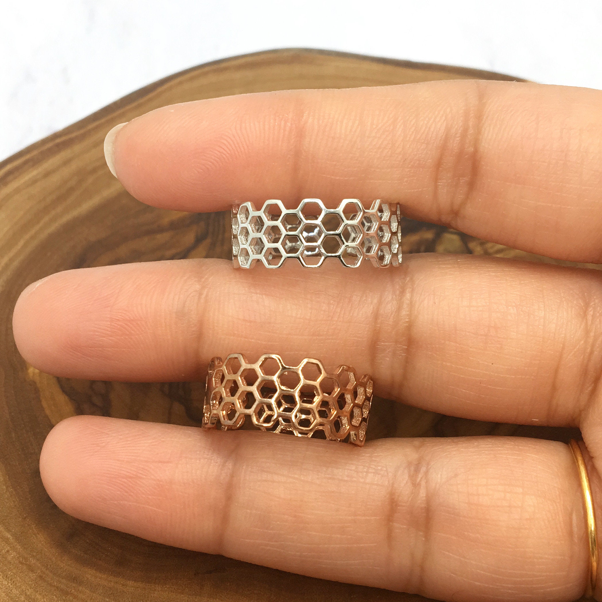 Sterling Silver Ring Mesh Pattern Ring Unique Silver Ring - Etsy